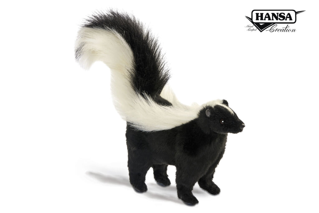 Stinkdier knuffel zwart/wit staand 34 cm - levensecht pluchen dier