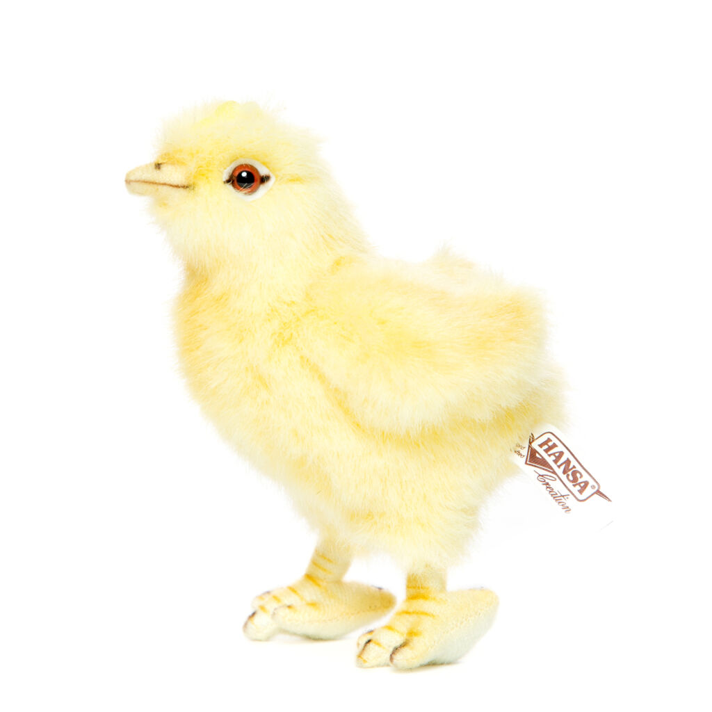 Kuiken knuffel geel staand 12 cm - zeer gedetailleerd kippetje