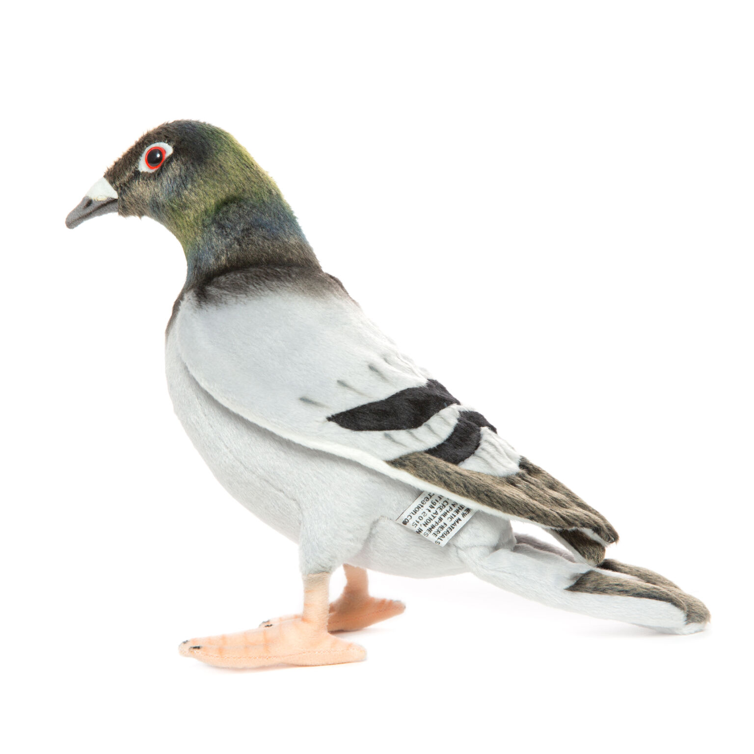 Duif knuffel grijs 29 cm - handgemaakt levensecht pluchen dier