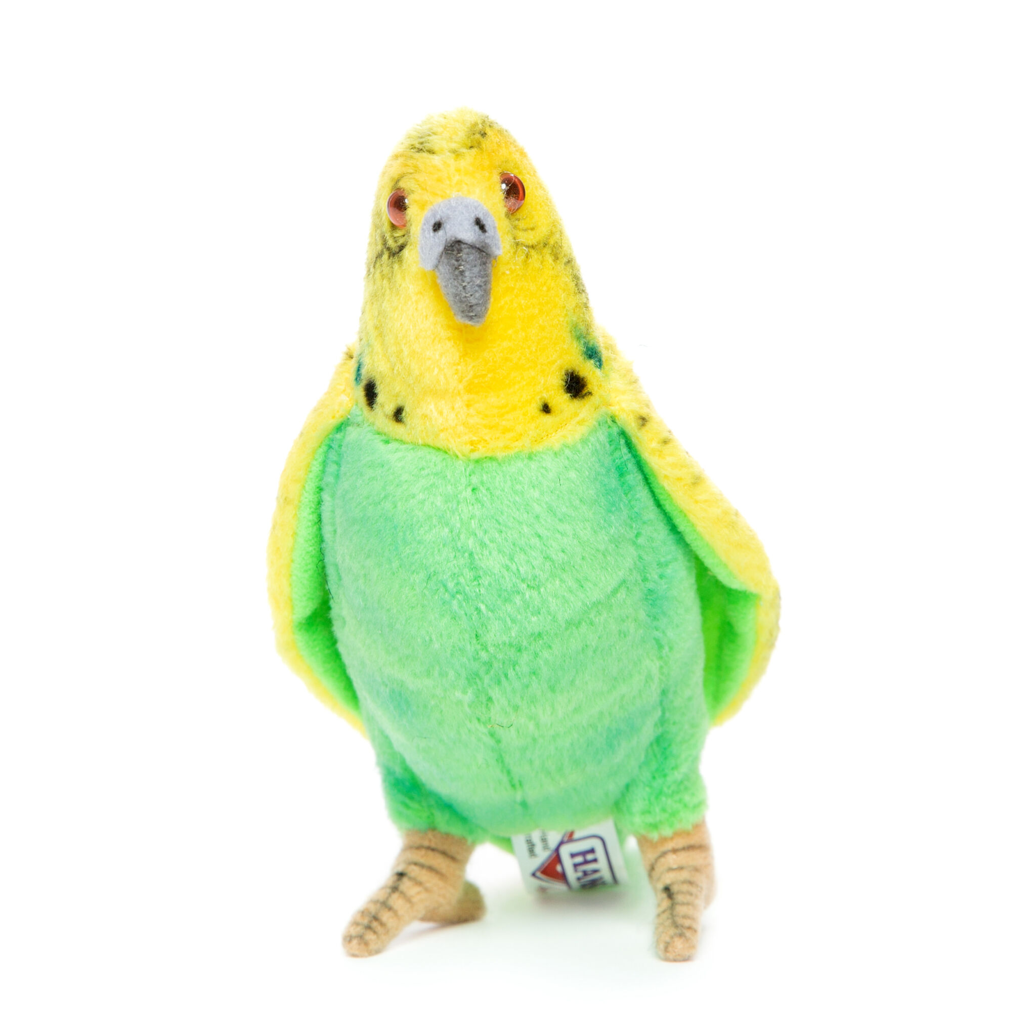 Grasparkiet knuffel geel / groen 15 cm - levensecht pluchen dier