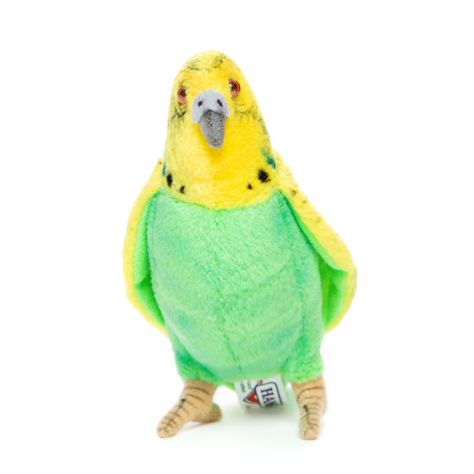 Grasparkiet knuffel geel / groen 15 cm - levensecht pluchen dier