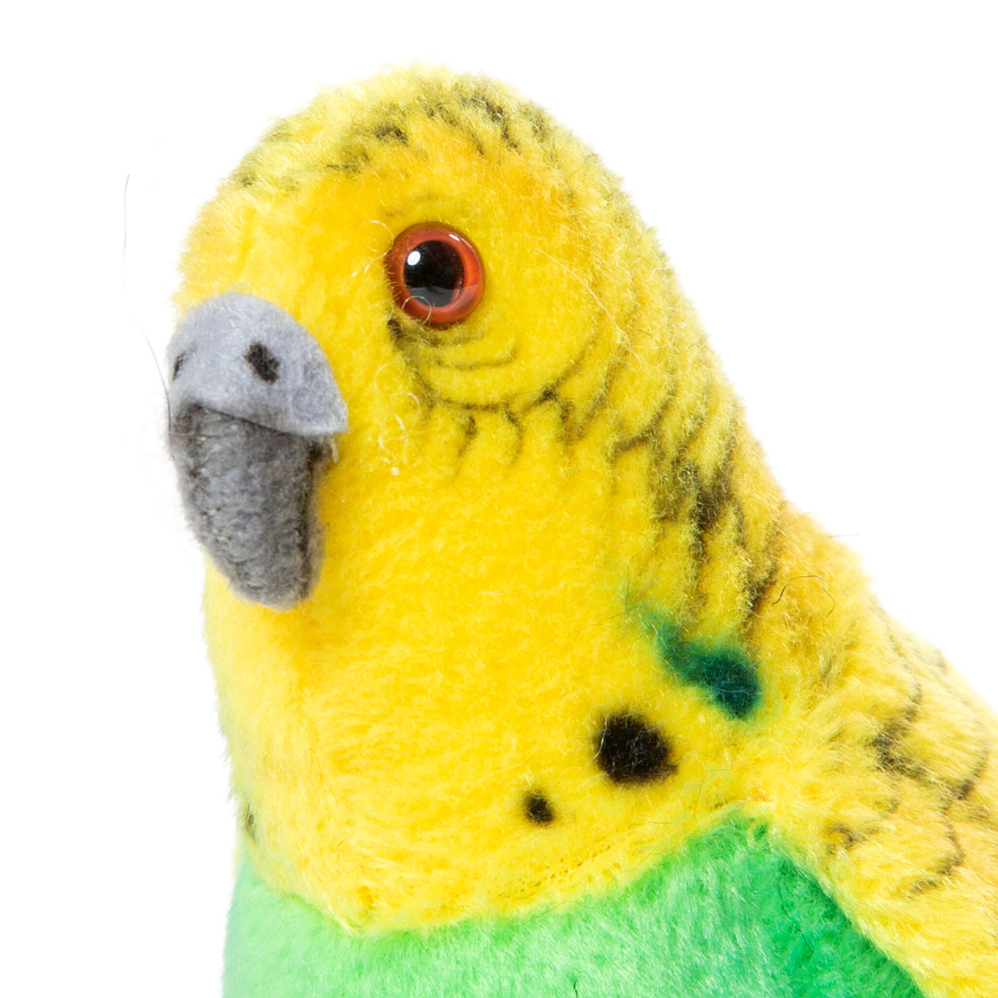 Grasparkiet knuffel geel / groen 15 cm - levensecht pluchen dier